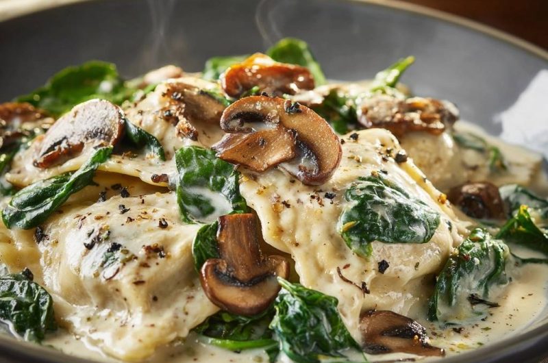 Creamy Spinach Mushroom Ravioli with Silky Sauce - Meals & Recipes